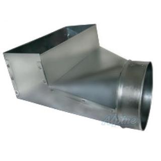 Alpine 90RB2124 2-1/4" x 12" 90° Register Boot, 4" Round Pipe Connection
