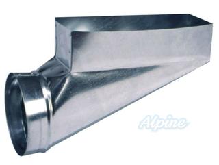 Alpine ERB2126 2 1/4" x 12" End Register Boot, 6" Round Pipe Connection